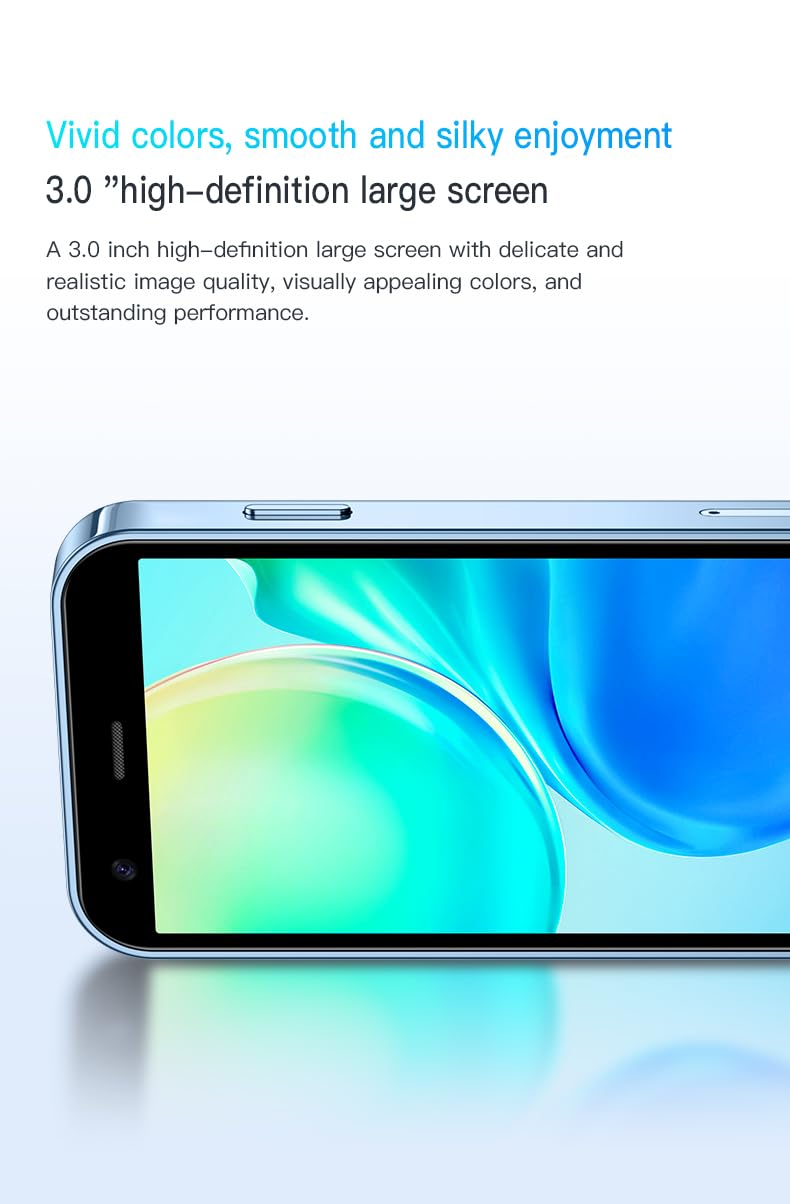 roiesvry Mini Smartphone, XS15 3.0 Inch Small Phone Quad Core 2GB+16GB 5.0MP Dual SIM 1000mAh Android Mini Phones Unlocked 3G Mobile Phone (Blue)