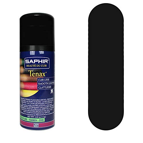 Saphir Tenax Leather Dye Spray - Liquid Aerosol Dye - Water Resistant Paint to Renew Shoe, Boot, Car Seat - Change Color - 150 ml - Dark Brown