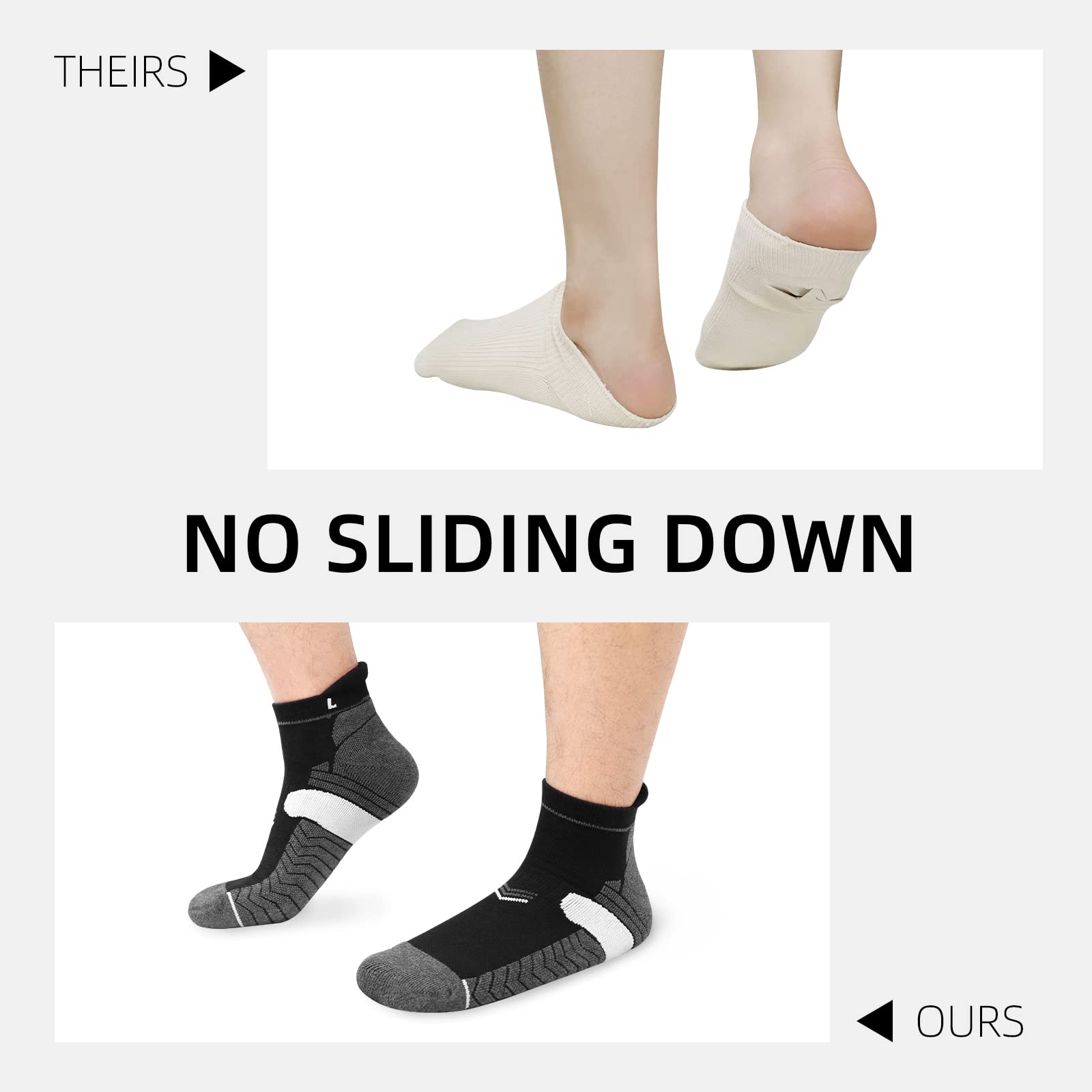 ZNCMRR 6 Pack Athletic Running Ankle Socks for Men and Women Ankle Compression Socks Cushion Cotton Low Cut Ankle Athletic Socks,Size Fits 9-12