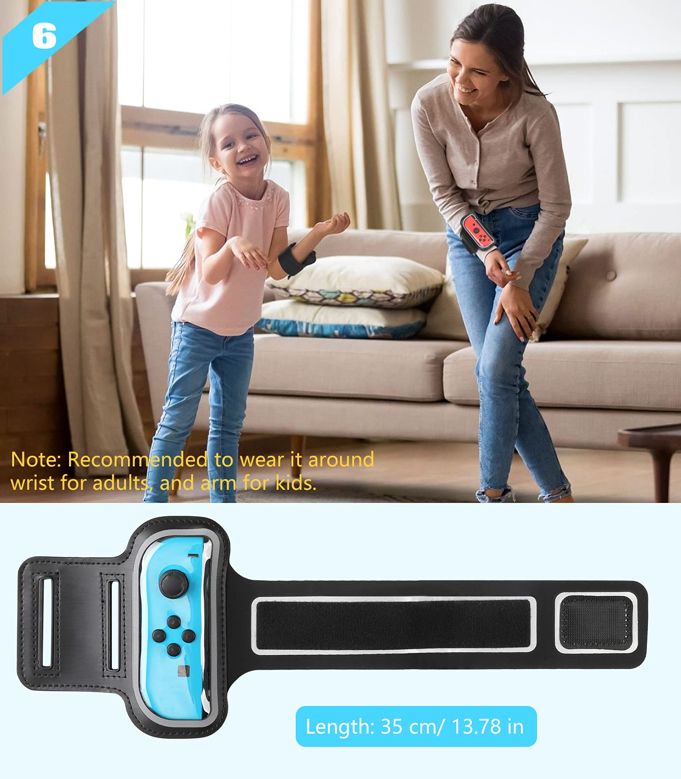 TiMOVO Wrist Bands Straps Compatible with Nintendo Switch 2024 2023 2022 2021 2020, Switch Sports, Switch Zumba Burn It Up, Cardio Boxing Series,(2 Pack) Adjustable Elastic Armband for JoyCon