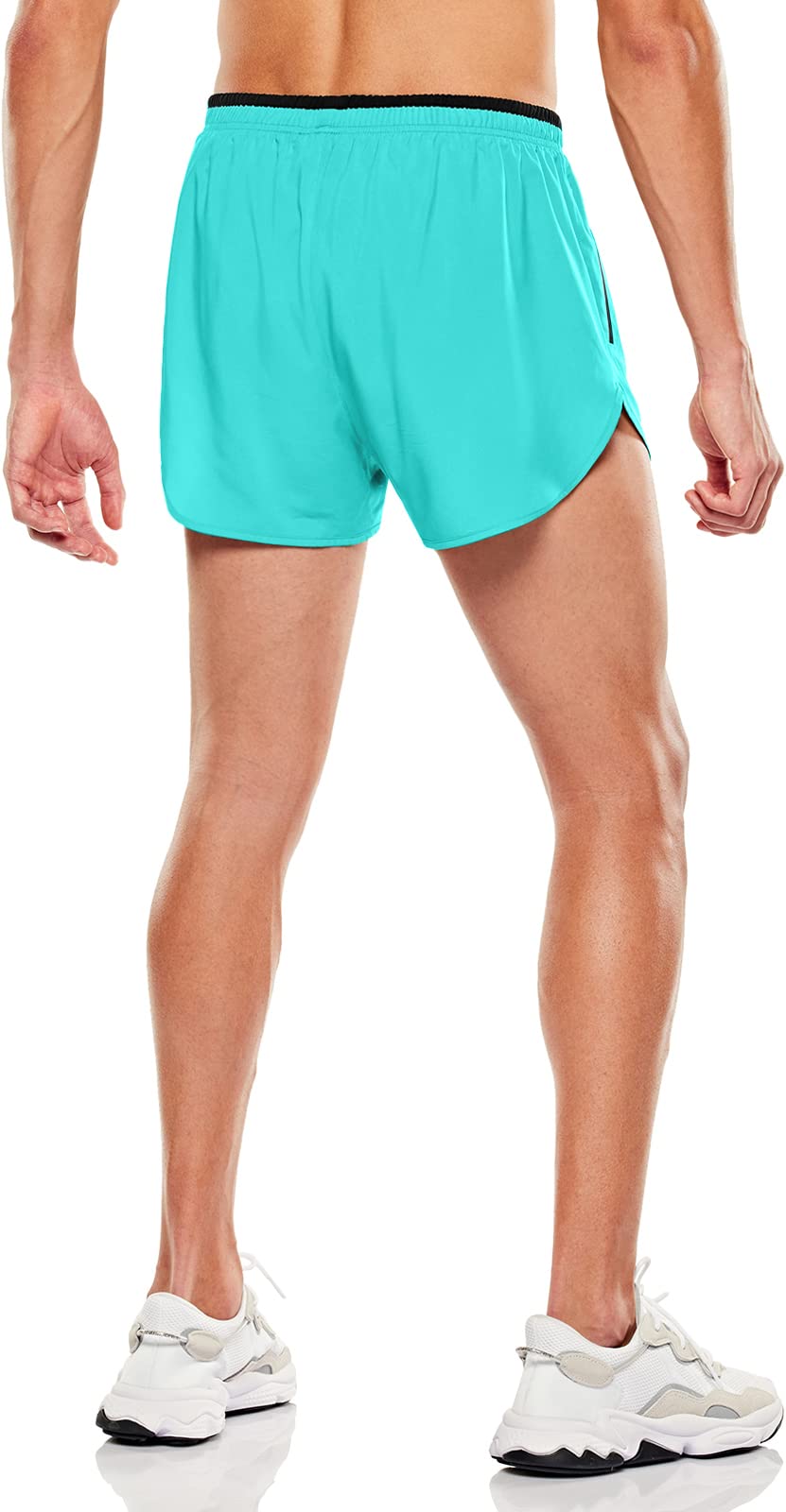 TSLA Men's Active Running Shorts, 3 Inch Quick Dry Mesh Jogging Workout Shorts, Gym Athletic Marathon Shorts, Zipper Pocket Black, Medium