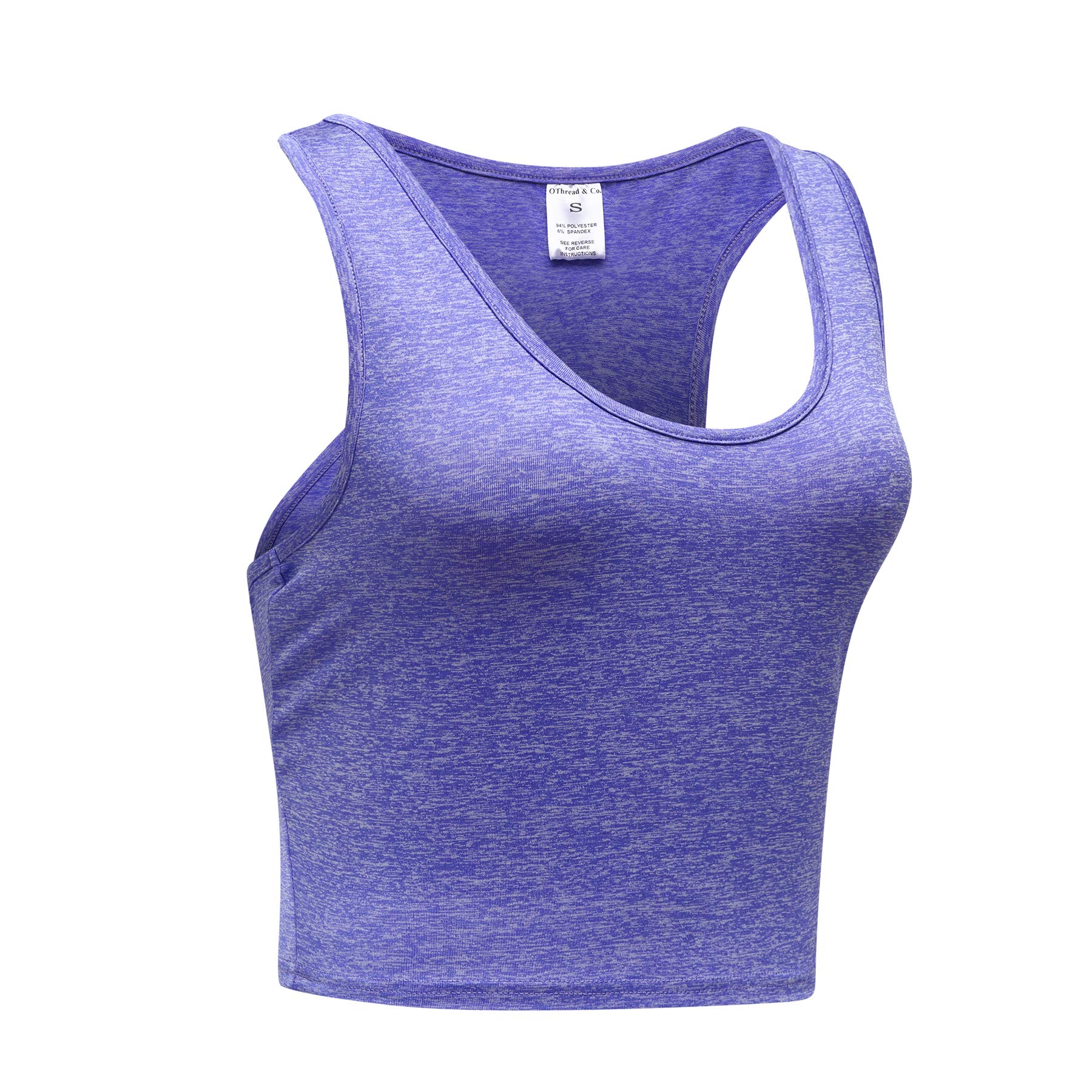 OThread & Co. Women’s Crop Top Performance Activewear Running Workout Moisture-Wicking Racerback Crop Tank Top (Large, Pink)