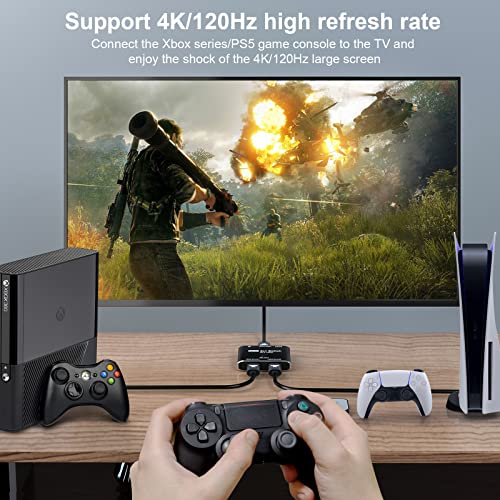 YIWENTEC HDMI 2.1 8K Switch Directional 2in 1out with Remote Control 8K@60Hz 4K@120Hz Converter High Speed 48Gbps Compatible with Xbox PS5 Projectors Monitors
