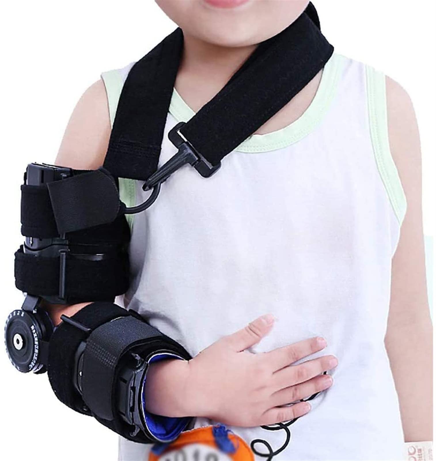 TSUSF Child ROM Hinged Elbow Brace, Adjustable Elbow Orthosis Stabilizer Splint, For Arm Injuries Recovery Joint Pain Relief