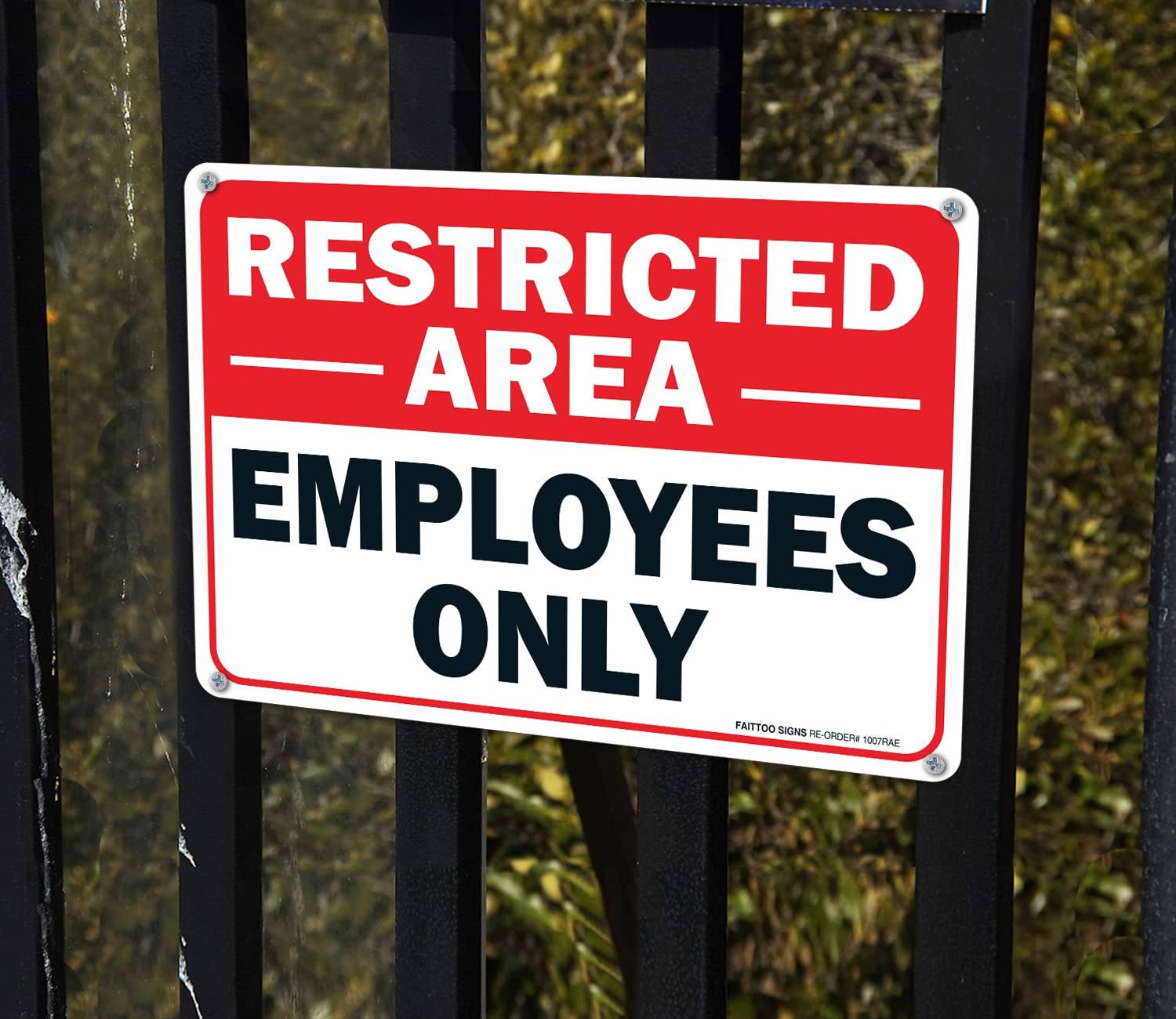 Restricted Area Sign, Do Not Enter Signs Metal, 2 Pack, 10 x 7 inch .40 Rust Free Aluminum, UV Protected, Weather Resistant, Waterproof, Durable Ink, Easy to install
