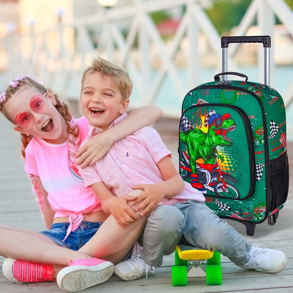 UFNDC Kids Luggage for Boys, Dinosuar Suitcase Rolling with Wheels,Travel Carry on for Children Toddler Elementary