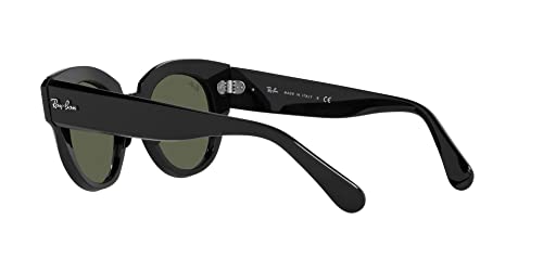 Ray-Ban Women's RB2192 Roundabout Round Sunglasses, Black/Green, 47 mm