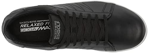 Skechers Men's Drive 4 Lx Waterproof Golf Shoe, Black/Gray, 9