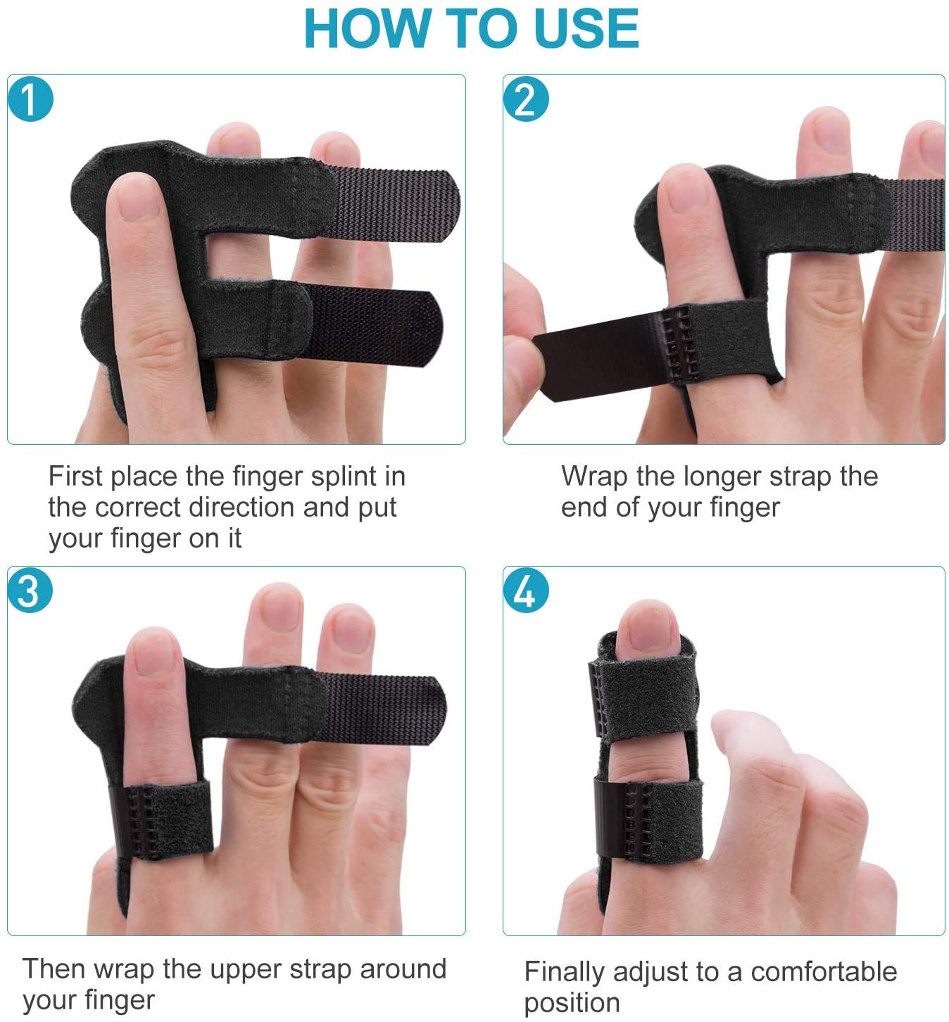 Trigger Finger Splints, Finger Brace for Broken Finger, Finger Knuckle Immobilization for Arthritis Pain, Sport Injuries, Basketball, Baseball, Bowling (Normal, Adult)