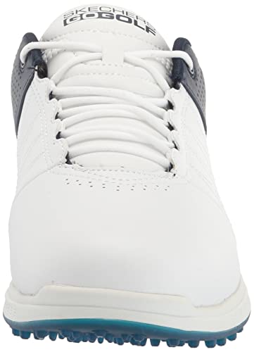 Skechers Men's Pivot Spikeless Golf Shoe, White/Navy, 10.5