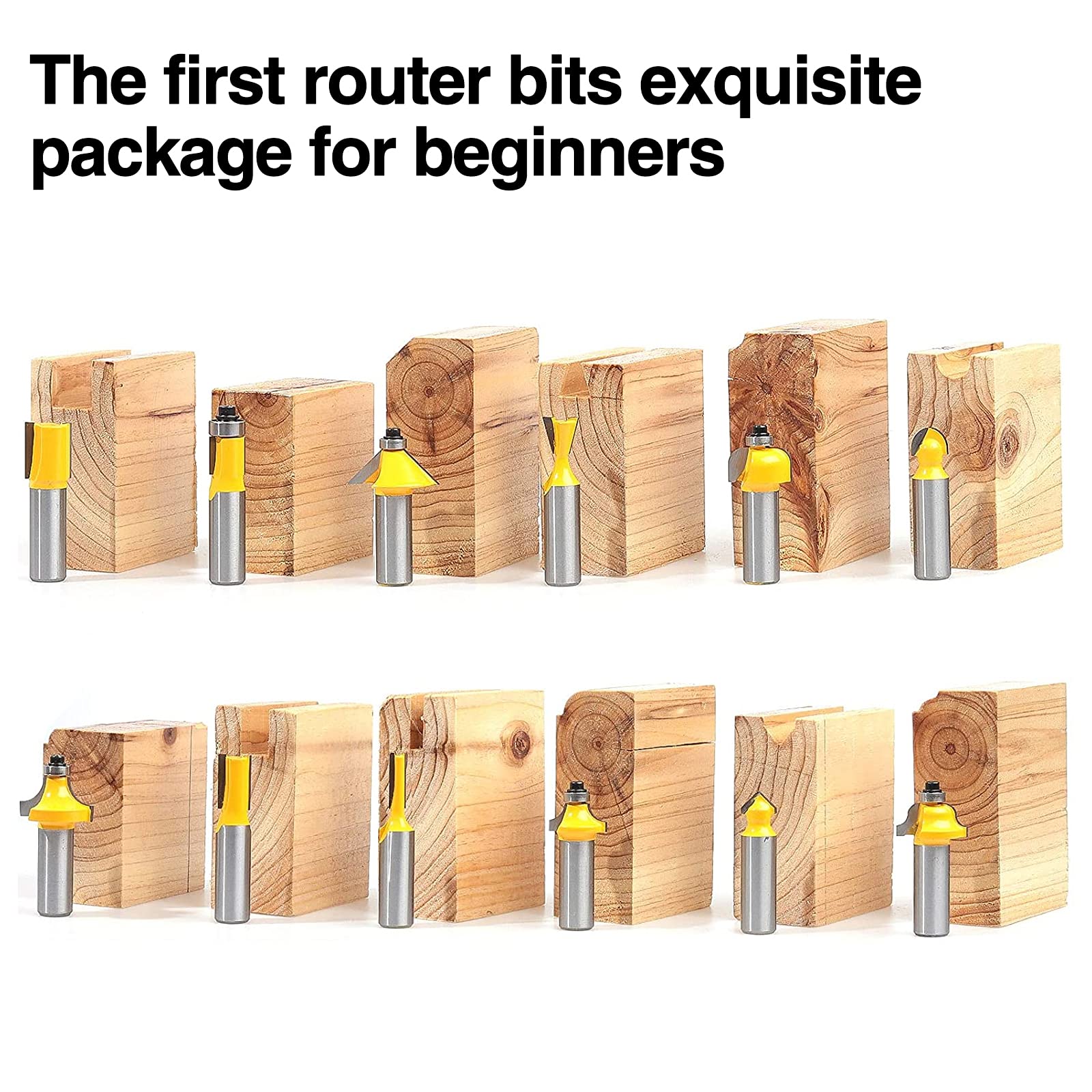 TOOLDO Router Bit Set 24 Pieces, 24A (24 pcs Model A), 1/4 inch Shank, Professional Router Bit Kit for DIY, Woodworking Project, High Grade