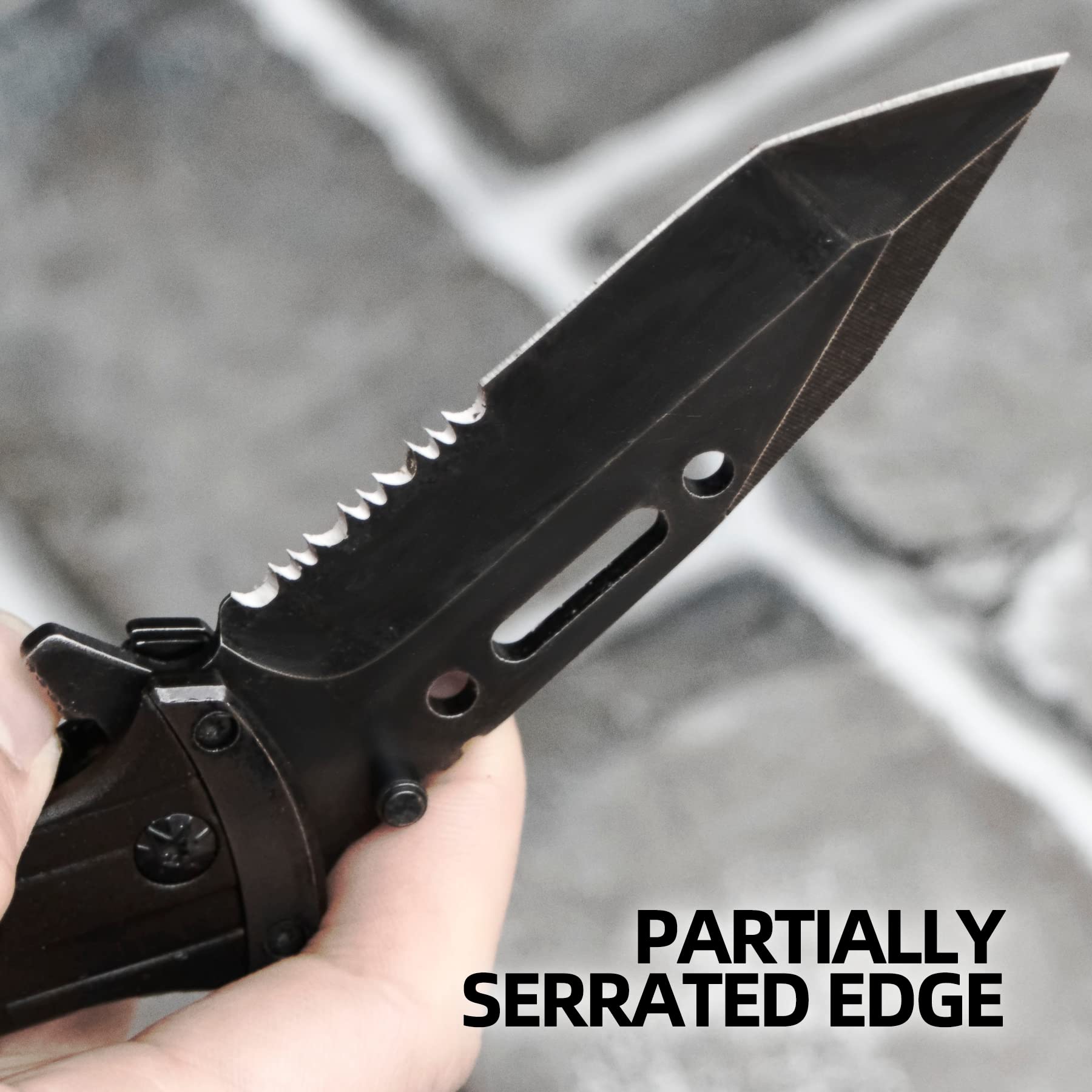 T TOVIA Folding Pocket Knife Portable Multifunctional Tactical Knives with Aluminum Handle for Outdoor, Tactical, Survival, Camping, Hunting