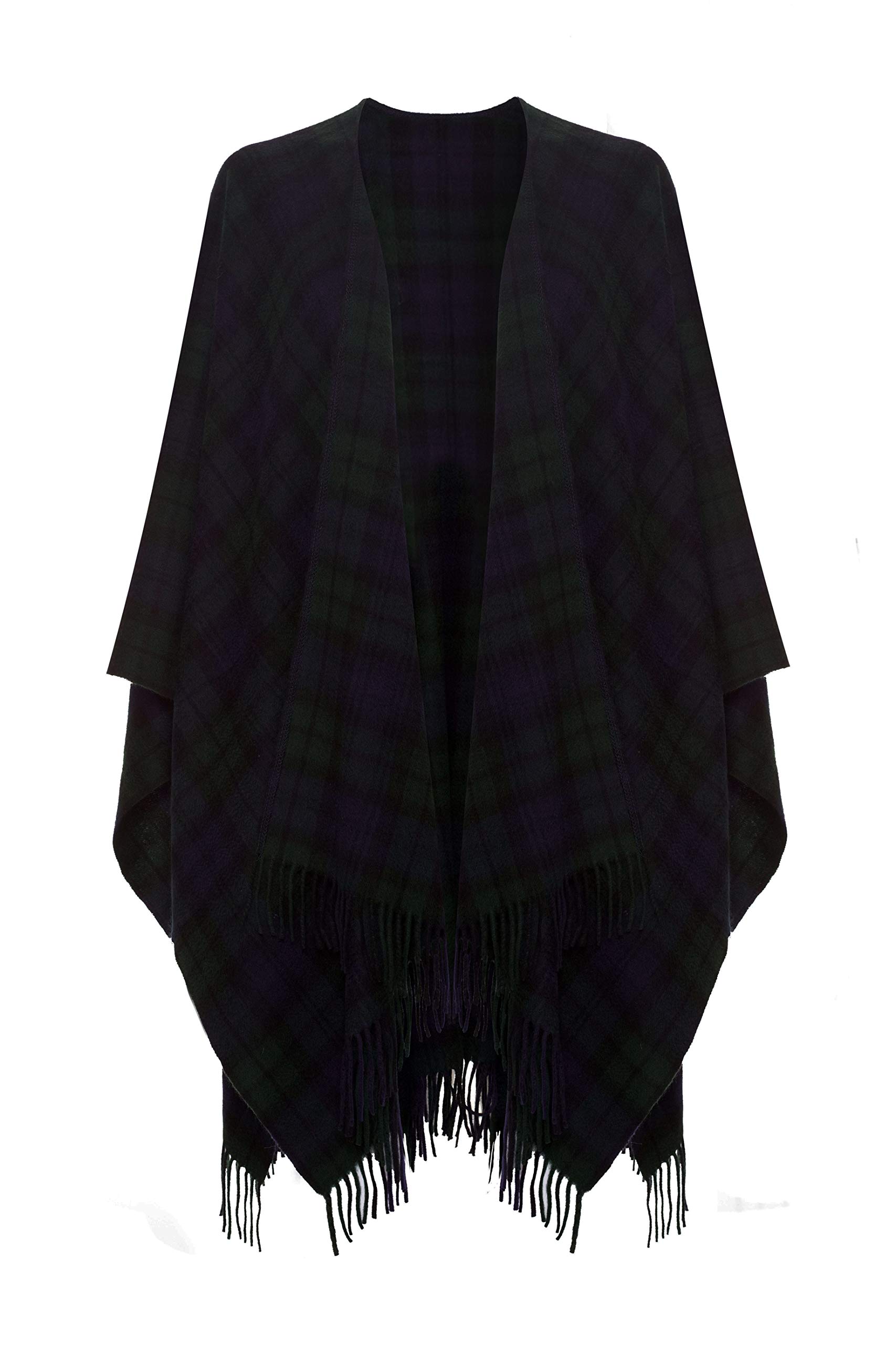 Shepherds Land 100% Lambswool Ruana, Black