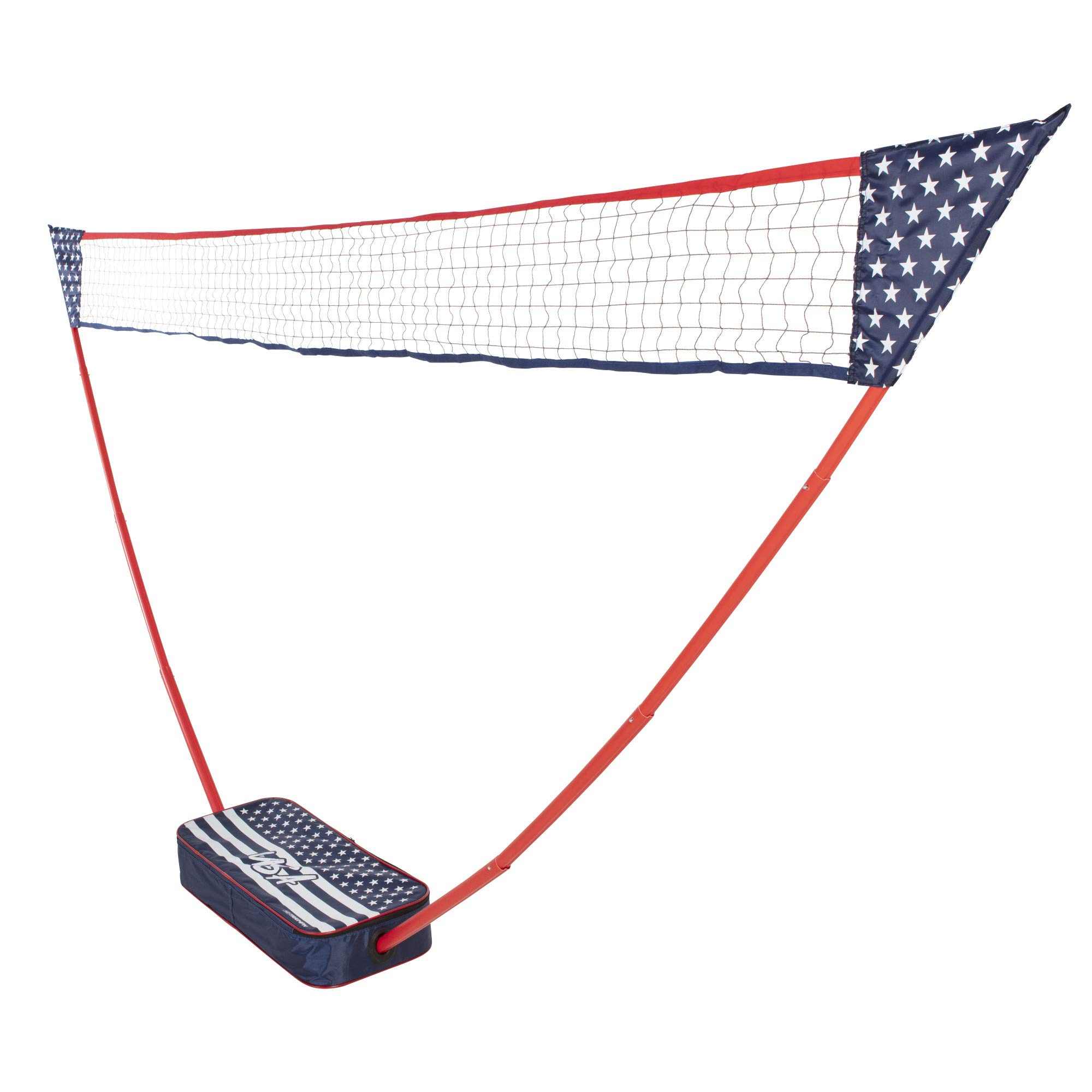 Triumph Sports Patriotic Portable Badminton Set with Freestanding Base Sets Up on Any Surface in Seconds – No Tools or Stakes Required, Multi