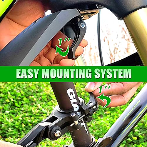 RBRL Bike Mudguard Bicycle Fender E-Bike Fender Mountain Bike Adjustable Quick Release Patent Design Fits 26", 27.5", 29",Mount on Front Fork,Weight 7.2 Ounces