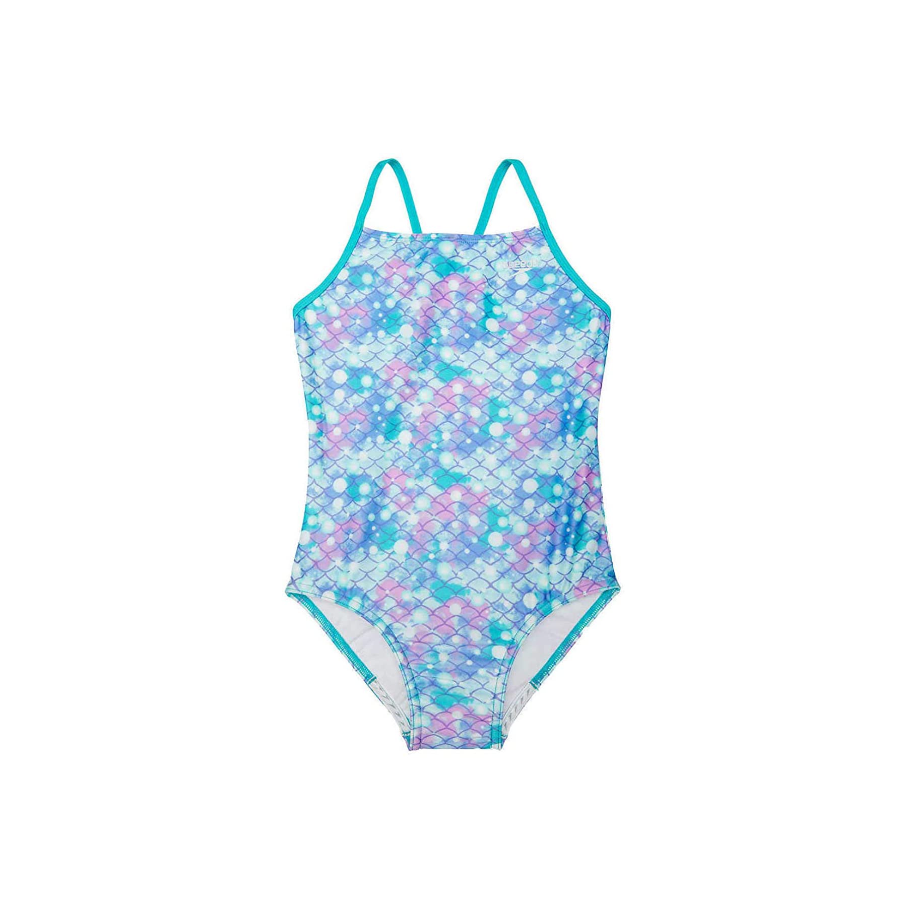 Speedo Girls Thin Strap One Piece Swimsuit (Ceramic, X-Small 5/6)