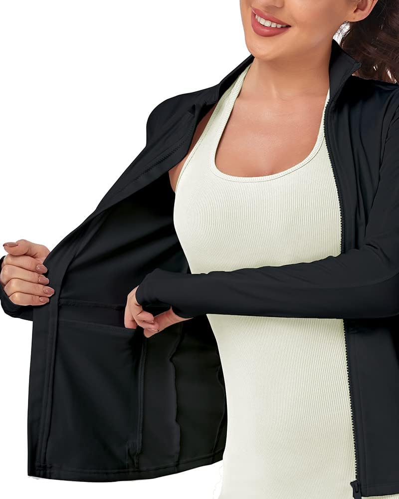 VUTRU Women's Workout Yoga Jacket Full Zip Running Track Jacket