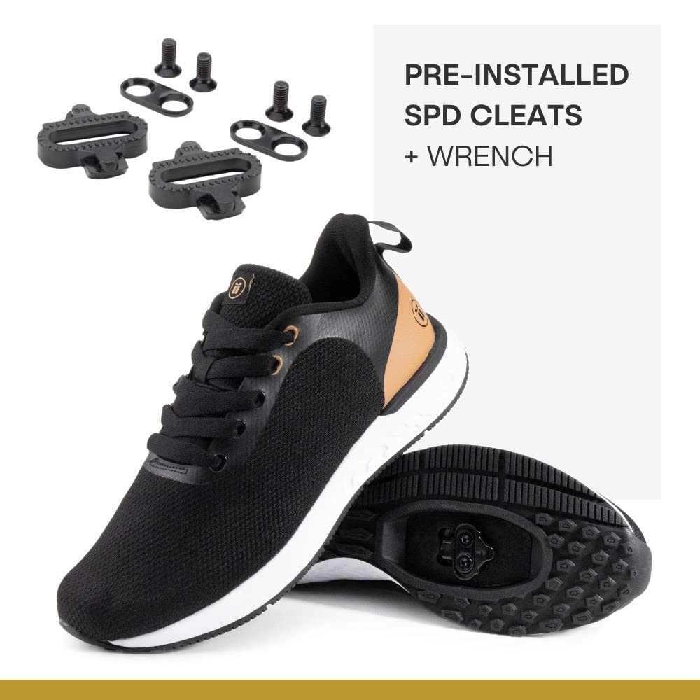 Tommaso Torino Knit Men's Cycling Shoe, Walkable Breathable Cycling Shoe - SPD Bundle - 10