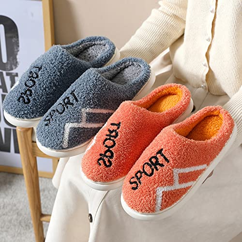 Womens Slippers Winter Warm House Shoes Furry Fuzzy Comfortable,Unisex Orange