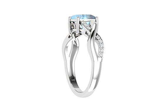 Shine Jewel Princess Cut Labradorite Gemstone 925 Sterling Silver Twisted Infinity Wedding Ring (5.5)