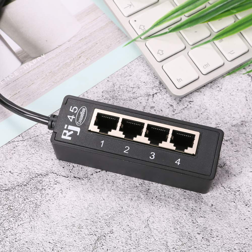 RJ45 CATS Ethernet Cable Splitter Adapter Cable 1 Male to 4 Female LAN Port Ethernet Cable Converter Accessories for Lan