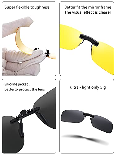 Weewooday 12 Pieces Polarized Clip on Sunglasses Rimless Clip on Sunglasses Rectangle Lightweight Polarized Eyeglasses for Myopia Eyeglasses Outdoor Night Driving Men Women