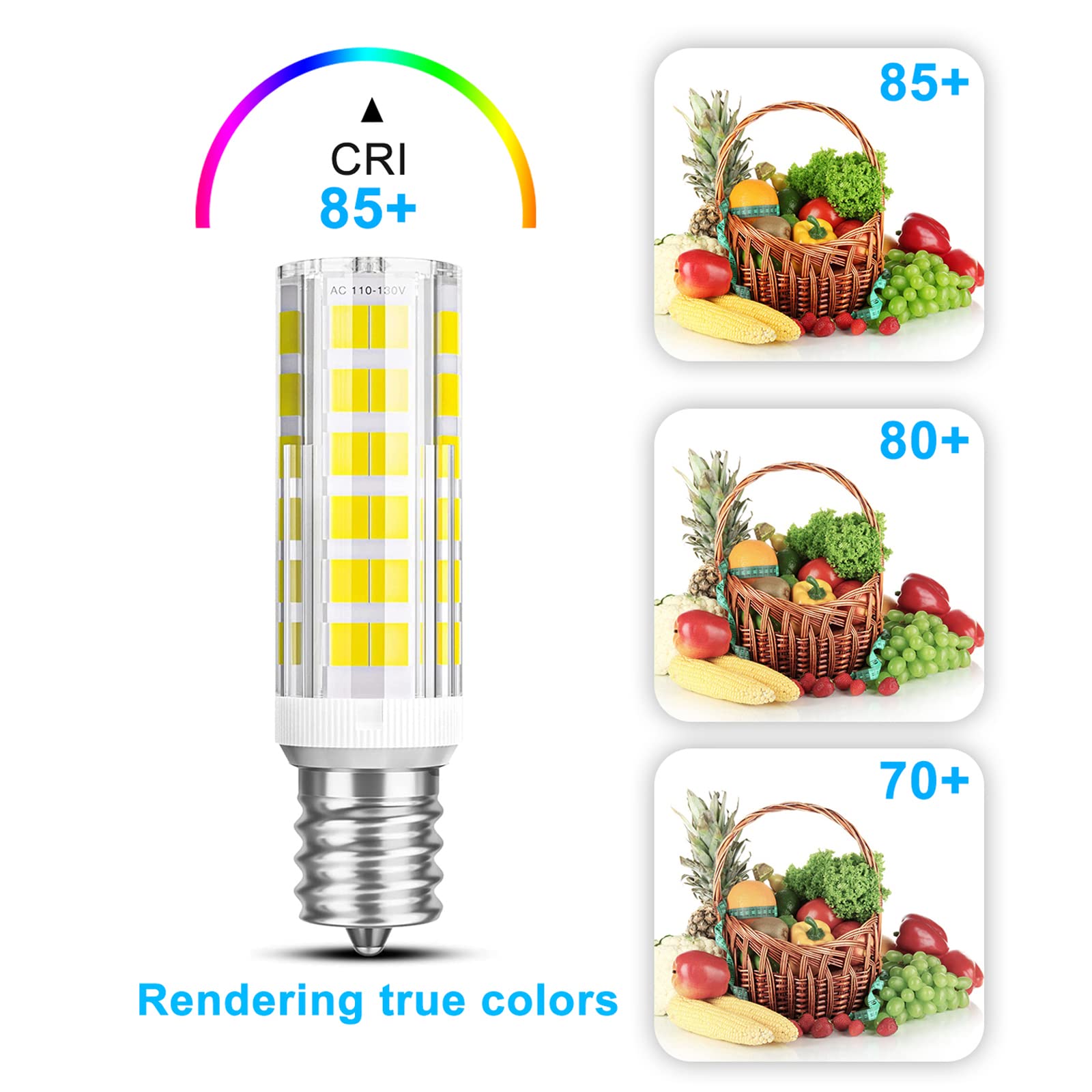 SHINESTAR 8-Pack Dimmable E12 LED Candelabra Bulbs, 60W Equivalent, Daylight 6000K