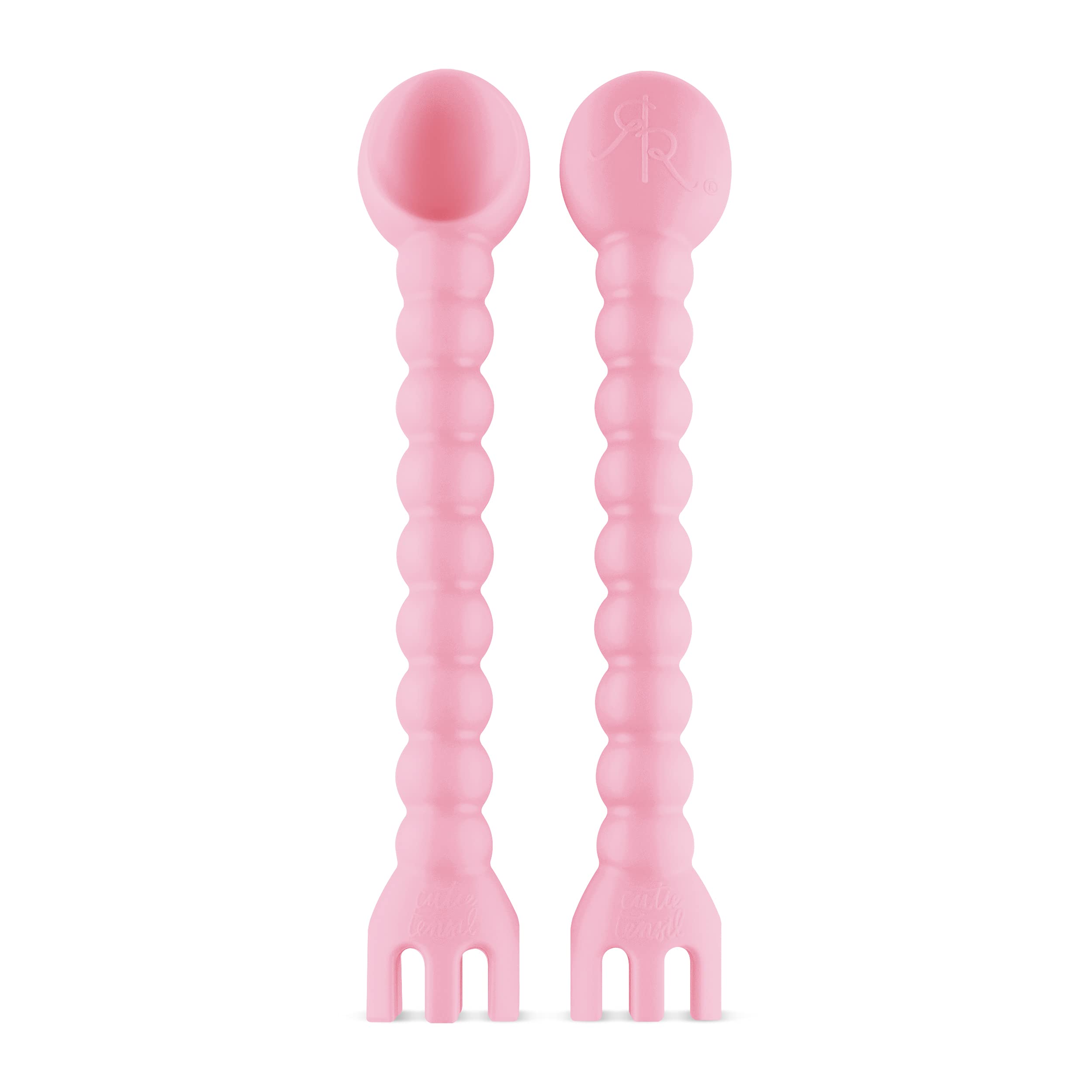 Ryan & Rose Cutie Tensils Baby Spoon and Fork [2 Pack] (Grey)