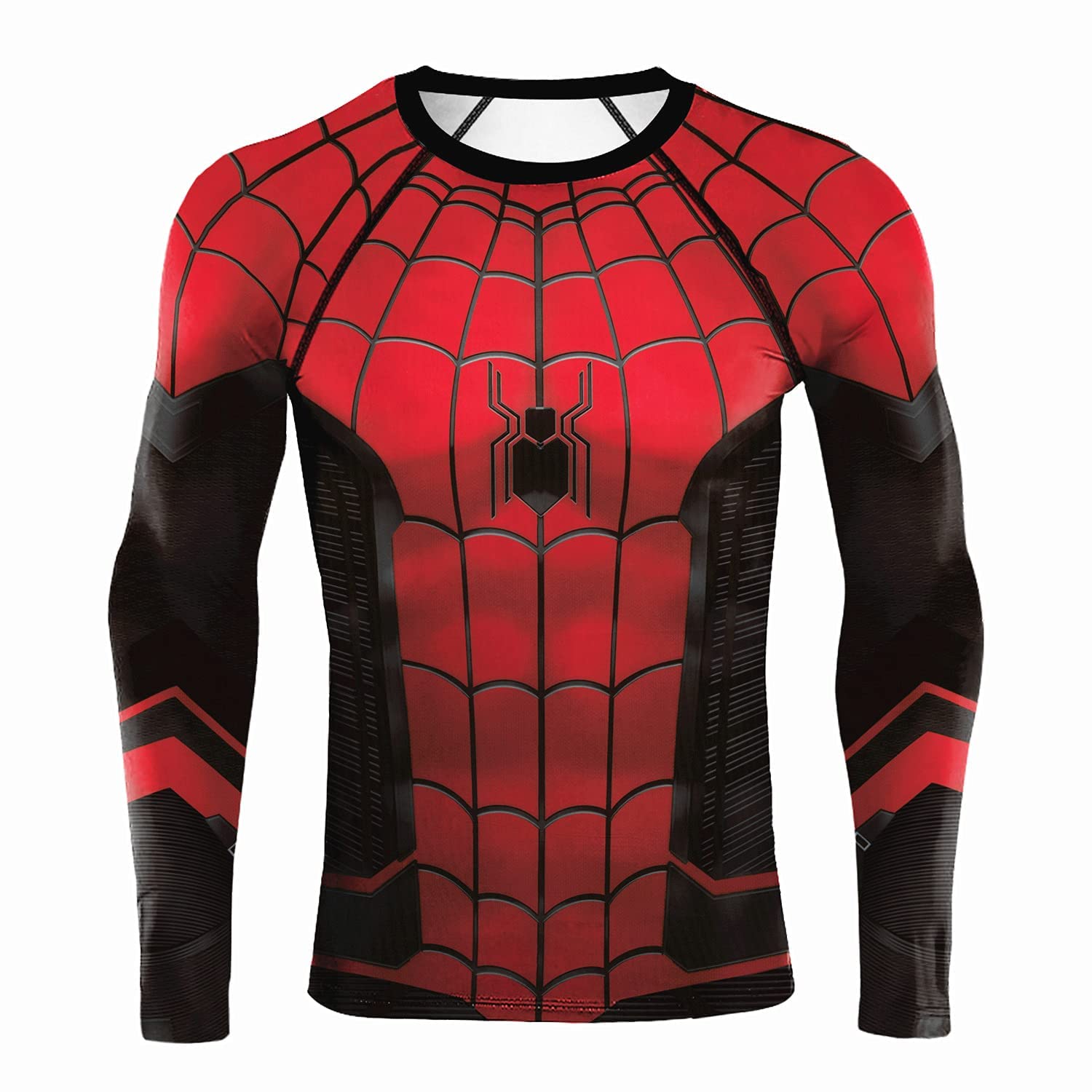 Teanoon Men's Compression Shirt 3D Print Long Sleeve Workout Shirts Athletic Fitness Gym Top for Men X-Large