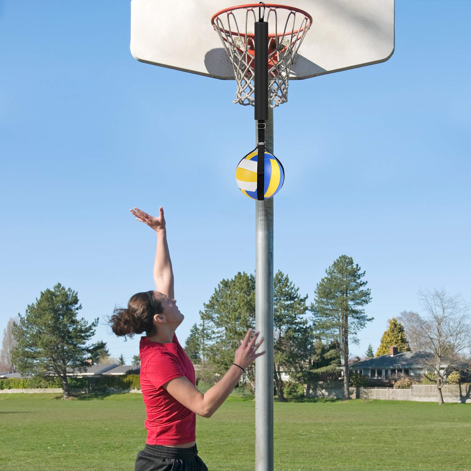 Wiwaplex Volleyball Spike Trainer, Volleyball Spike Training System, Volleyball Equipment Training Improves Serving, Jumping and Arm Swing Mechanics and Spiking Power
