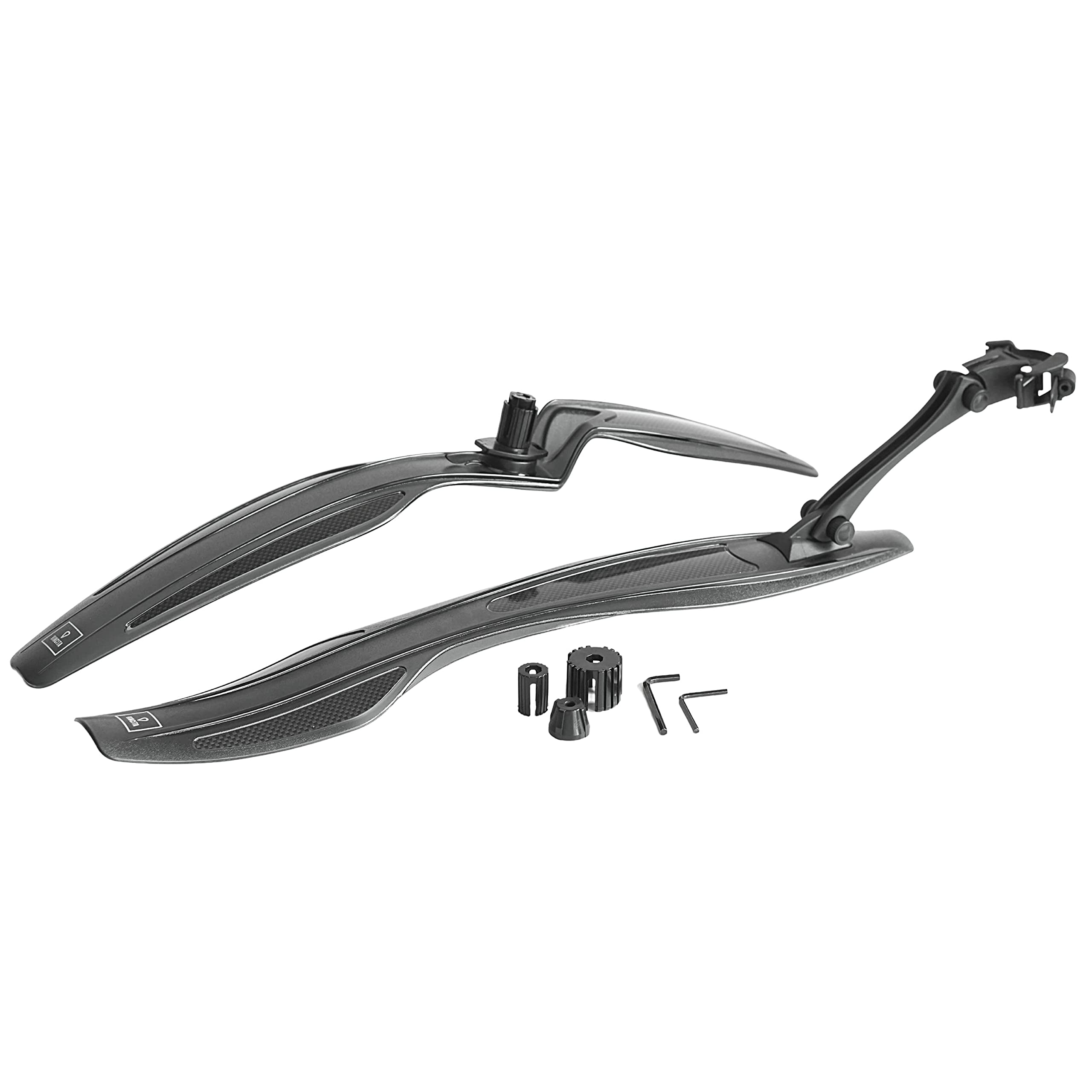 Vincta Mountain Bike Fenders - MTB Mudguard Set Includes Both Front and Rear Fenders - Adjustable & Quick Release - Fits 24"-26" Mountain Bicycle (2.125"-3" Tyre Width) - Mountain Bicycle Fender Set