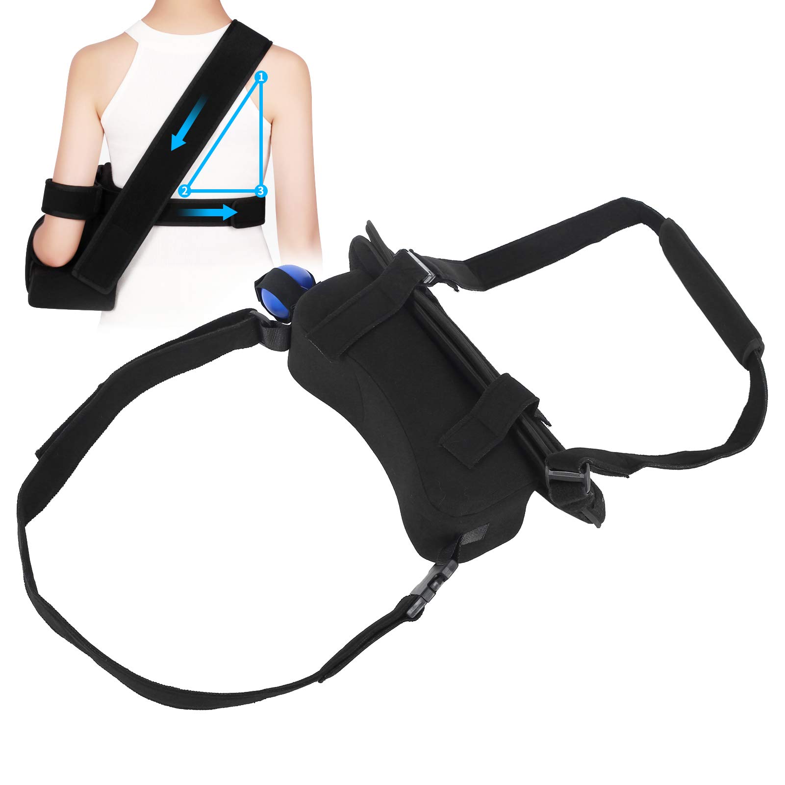 WNSC Broken Arm Brace, Portable Arm Sling Shoulder Brace, for Rotator Cuff Injury Repair Shoulder Joint Reduction