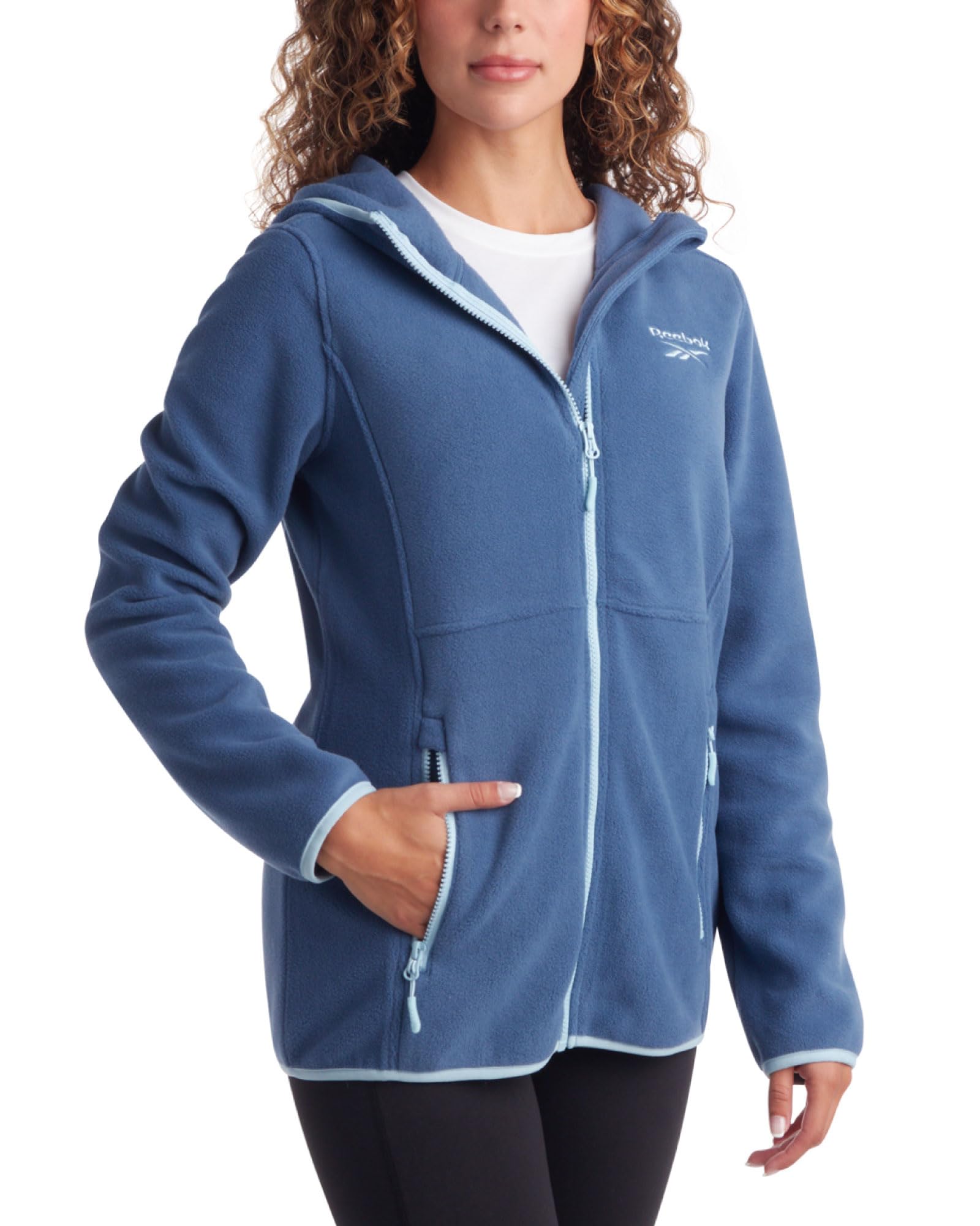 Reebok Women's Jacket - Polar Fleece Sweatshirt Jacket - Lightweight Coat for Women (S-XL), Size X-Large, Black