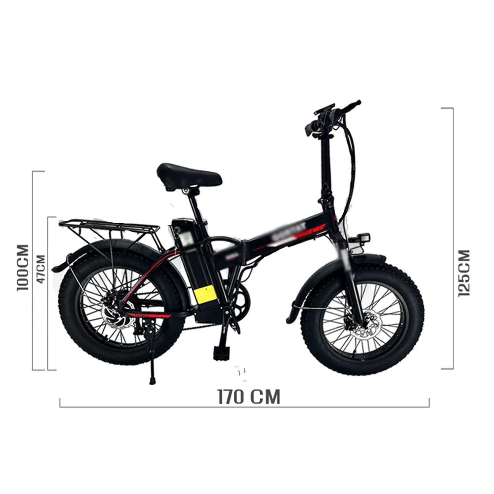 Wonzonezxc Bicycle Electric Bicycle 20 Inch Folding E-Bike Fat Tire Beach Cruiser Electric Motorcycle Lithium Battery
