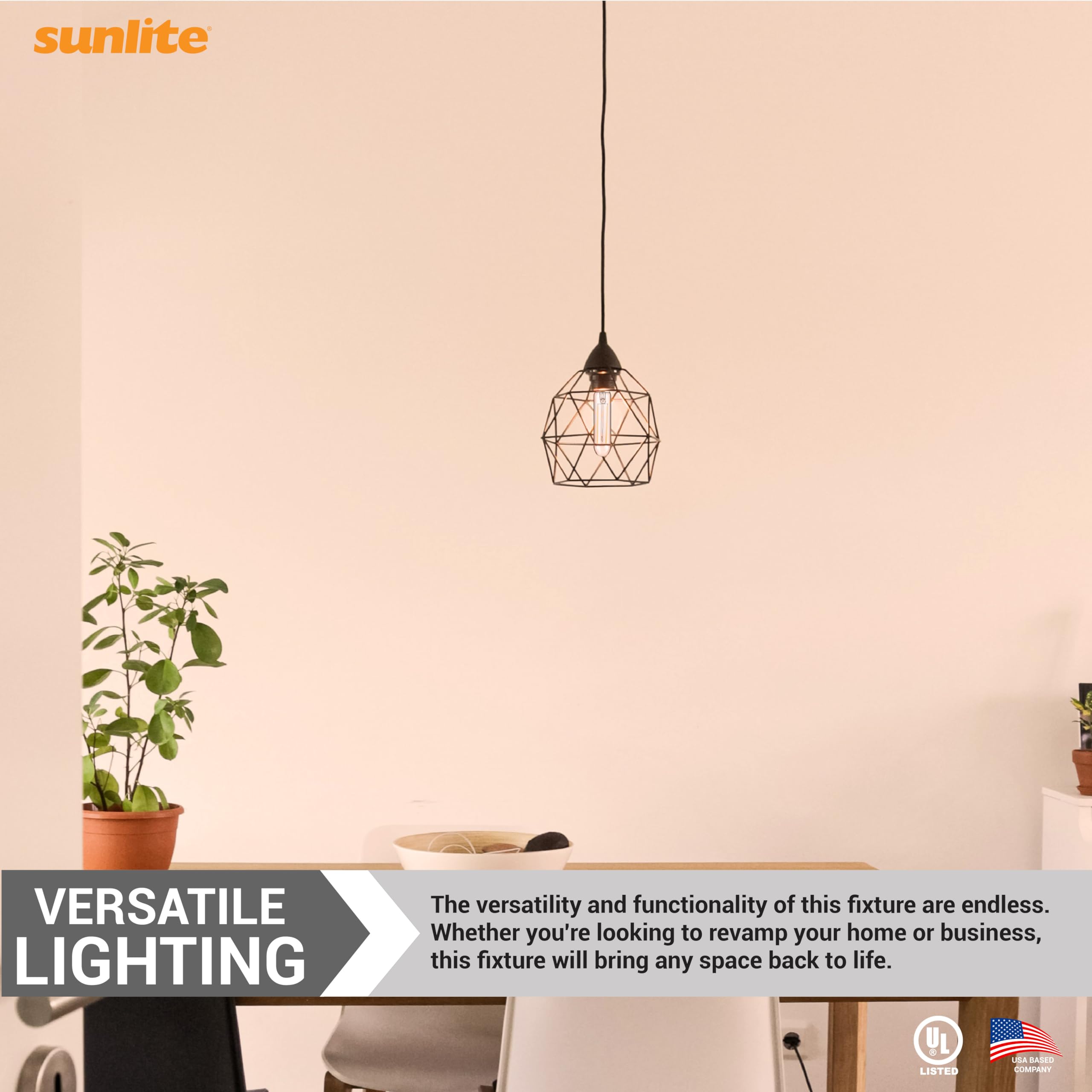 Sunlite 80611 LED Filament T10 Tubular Light Bulb, 6 Watts (60W Equivalent), 600 Lumens, Medium E26 Base, Dimmable, 128 mm, UL Listed, 2700K Soft White, 1 Pack