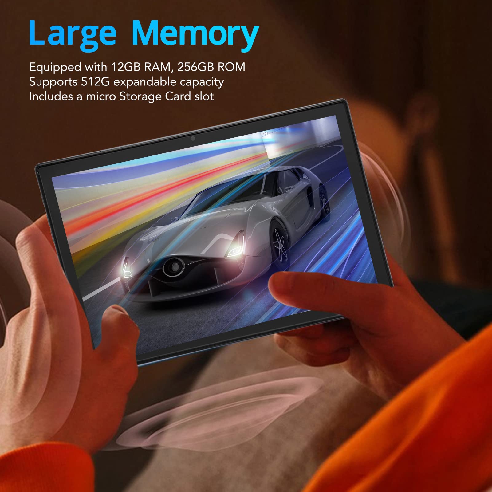 Tablet 10 Inch for Android 12.0, 4G LTE Tablets, 6GB RAM 128GB ROM, 512GB Expand, Octa Core, 8MP+16MP, Dual SIM, FHD 1920x1200, BT5.0, 7000mAh Fast Charge, 5G WiFi (Iron Gray)