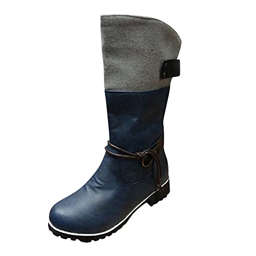 USYFAKGH Women Winter Shoes rain Boots Women Short Waterproof Ankle Boot Snow Boot Winter Boot Blue