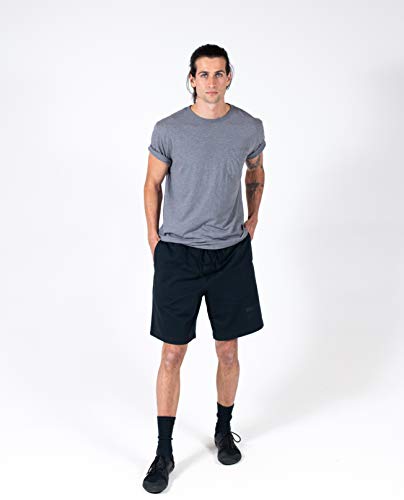 Spalding Men's Active Cotton French Terry Branded Short, Black, L