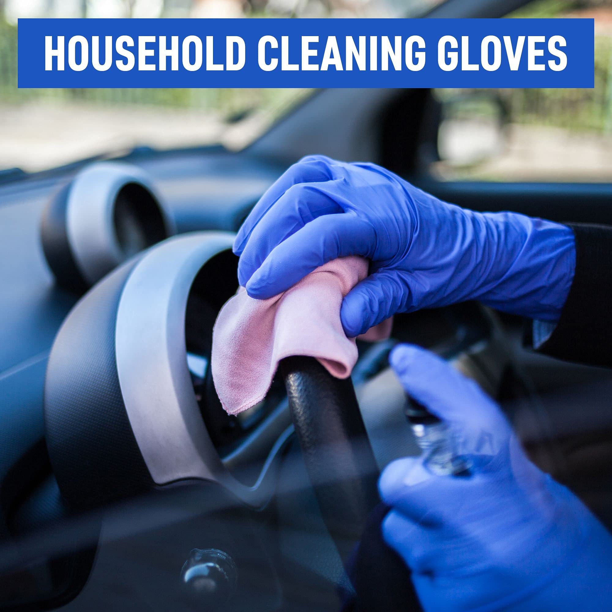 Powder Free Disposable Nitrile Gloves Medium -100 Pack, Blue -Medical Exam Glove