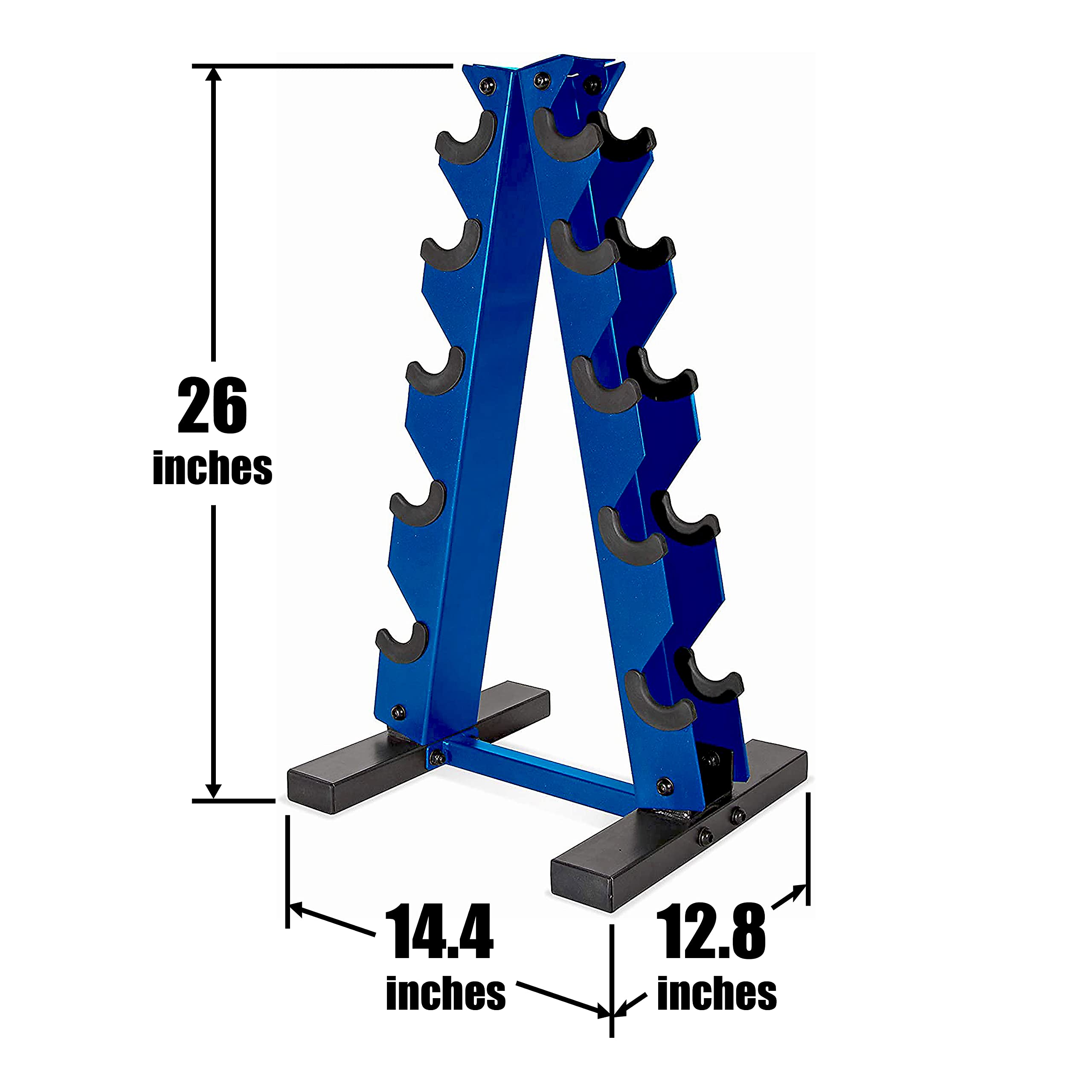 WF Athletic Supply 5-25Lb Rubber Coated Hex Dumbbell Set with A Frame Storage Rack Non-Slip Hex Shape for Muscle Toning, Strength Building & Weight Loss - Multiple Choices Available