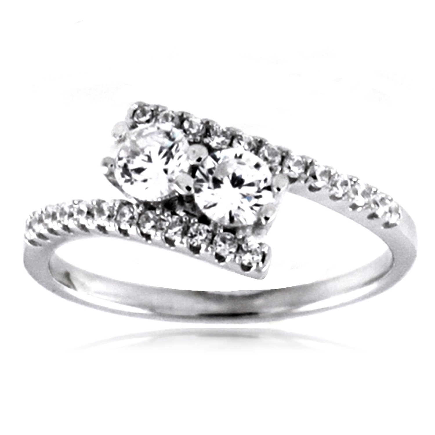 Tioneer 925 Sterling Silver Ring ~ Sterling Silver Cubic Zirconia Band Promise Anniversary Dainty Ring (5.5)