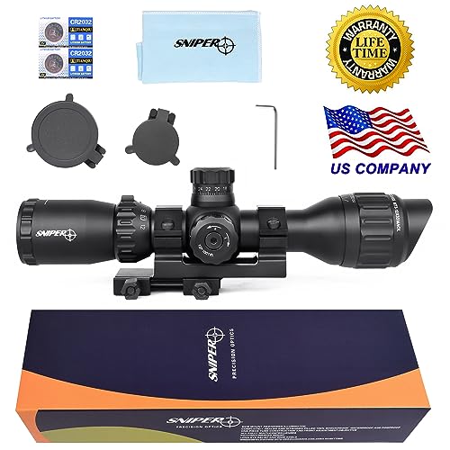 Sniper MT 3-12x33 MAOL Scope with Red, Green, Blue Illuminated Mil-Dot Reticle for Ruger 10/22