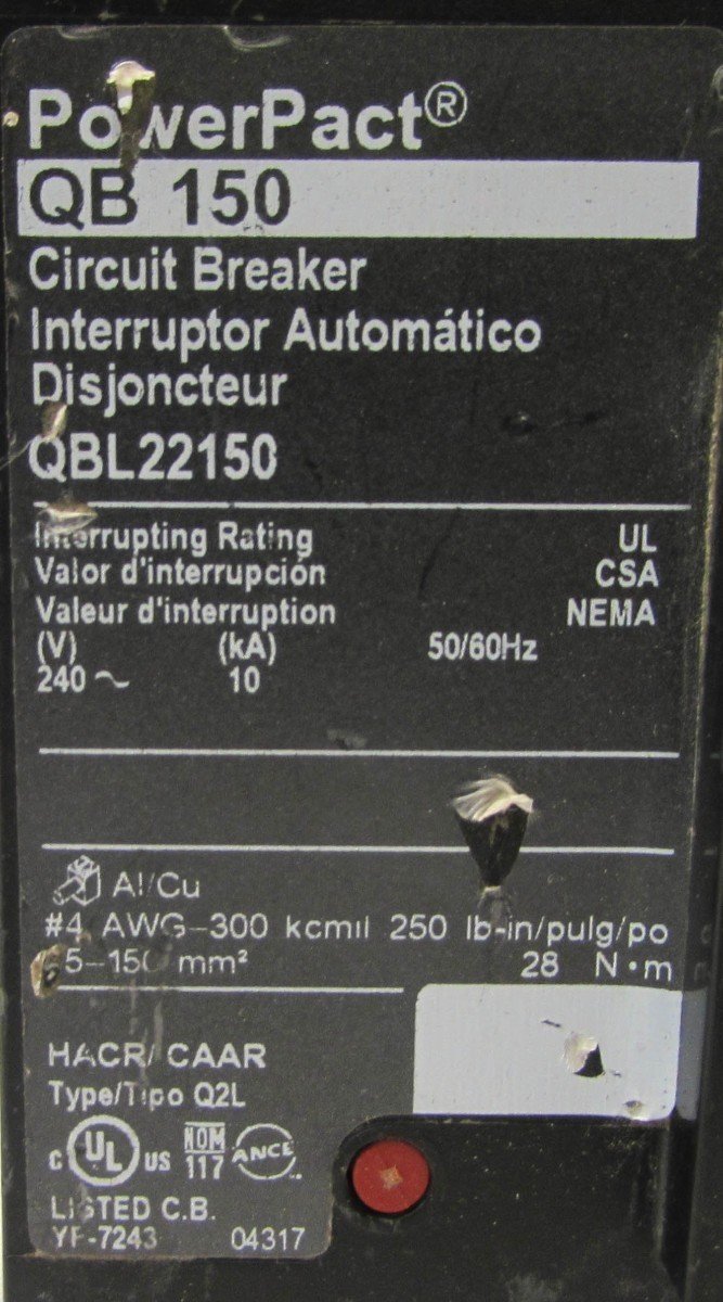SCHNEIDER ELECTRIC Molded Case Circuit Breaker 240-Volt 150-Amp QBL22150 Panelboard Neutral Assy, Copper