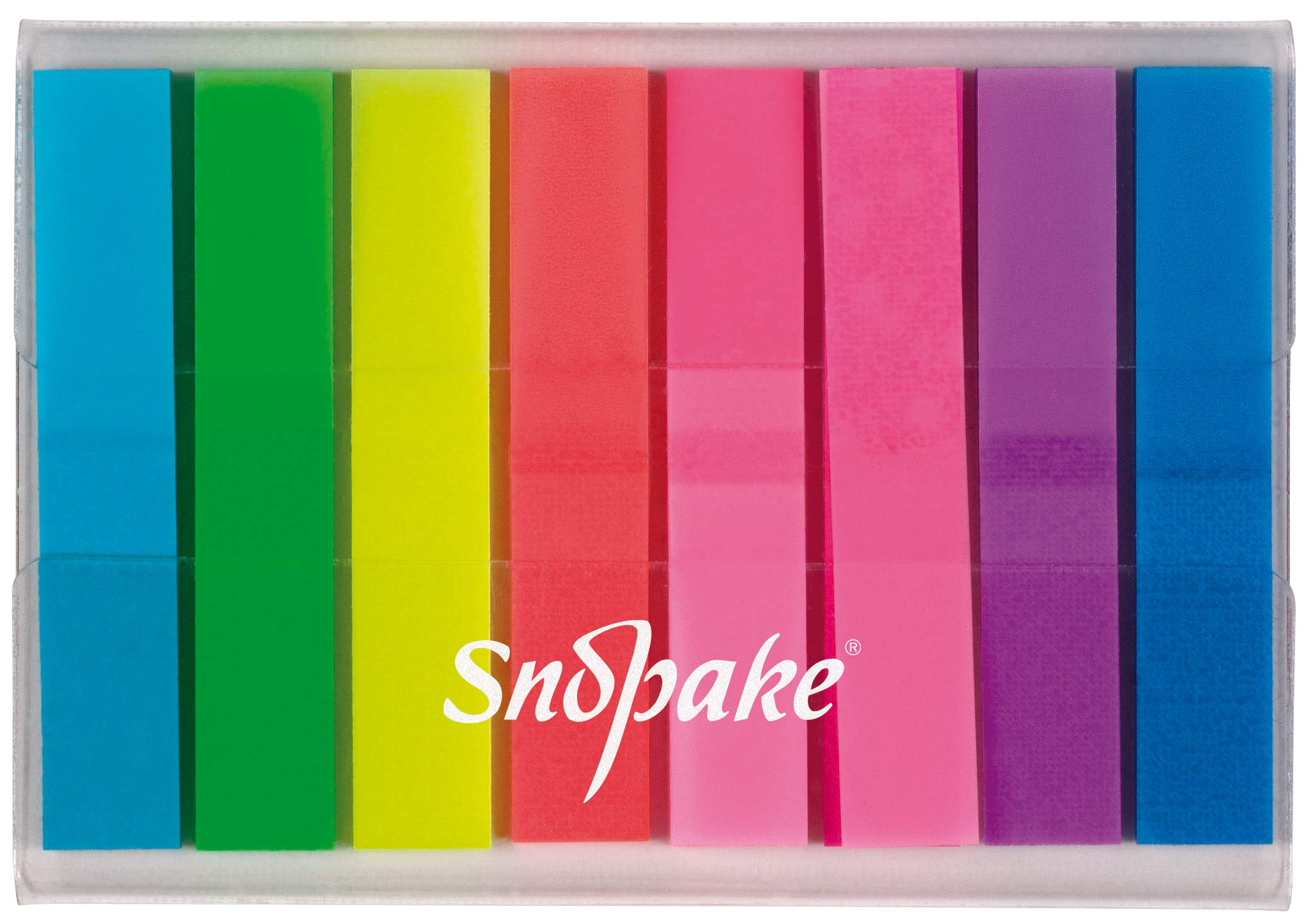 Snopake Index Tab Highlighters Transparent 45 x 8 mm - 160 Tabs - Neon Assorted [Ref: 15846]