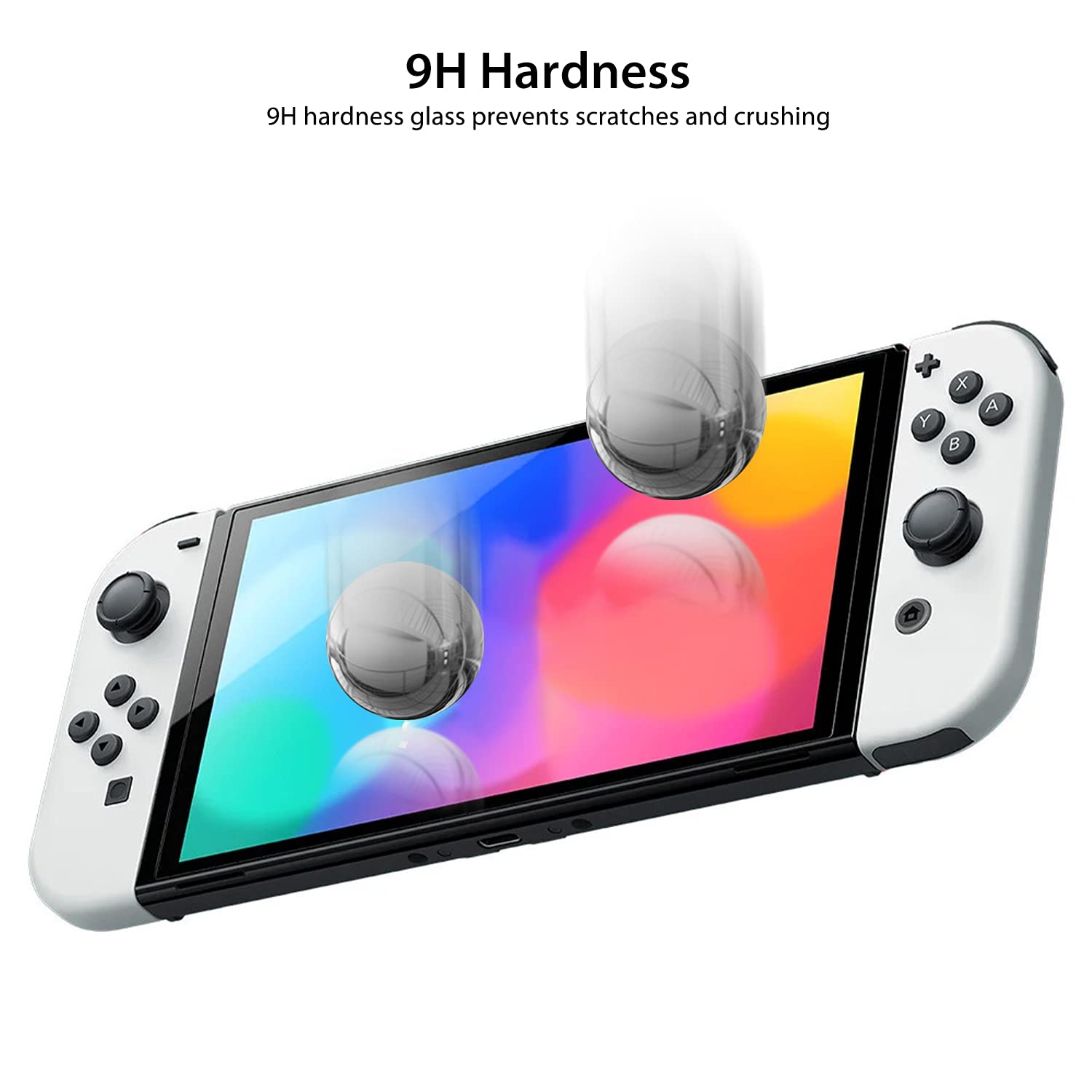 ZUSLAB Compatible with Nintendo Switch OLED Model Screen Protector 2021, Tempered Glass High Definition Bubble-free Touch Screen Cover【2-Pack】