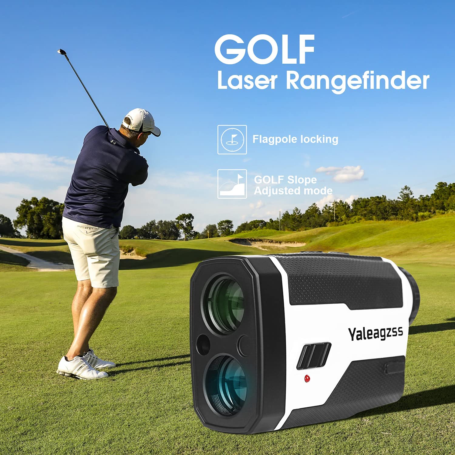 YALEAGZSS Golf Rangefinder with Slope Switch 700 Yards Laser Range Finder for Golfing Hunting 7X Magnification Rechargeable Range Finder with Distance Scanning Measuring Flag Lock Pulse Vibration
