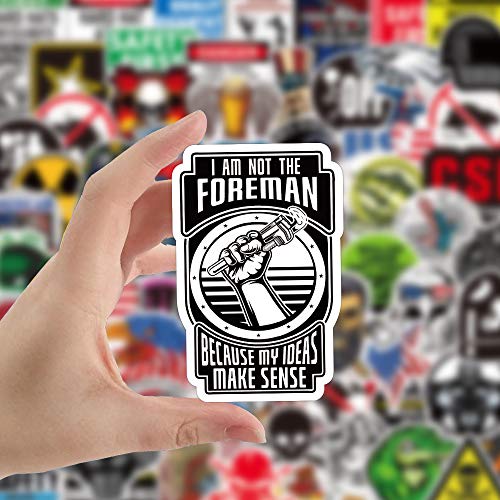 TOPSHI Hard Hat Stickers for Tool Chest Lunch Box,Stickers for Hard Hat Accessories,Tool Box Helmet Welding Construction Union Military Ironworker Lineman Oilfield Electrician Pipeliner(100pcs)