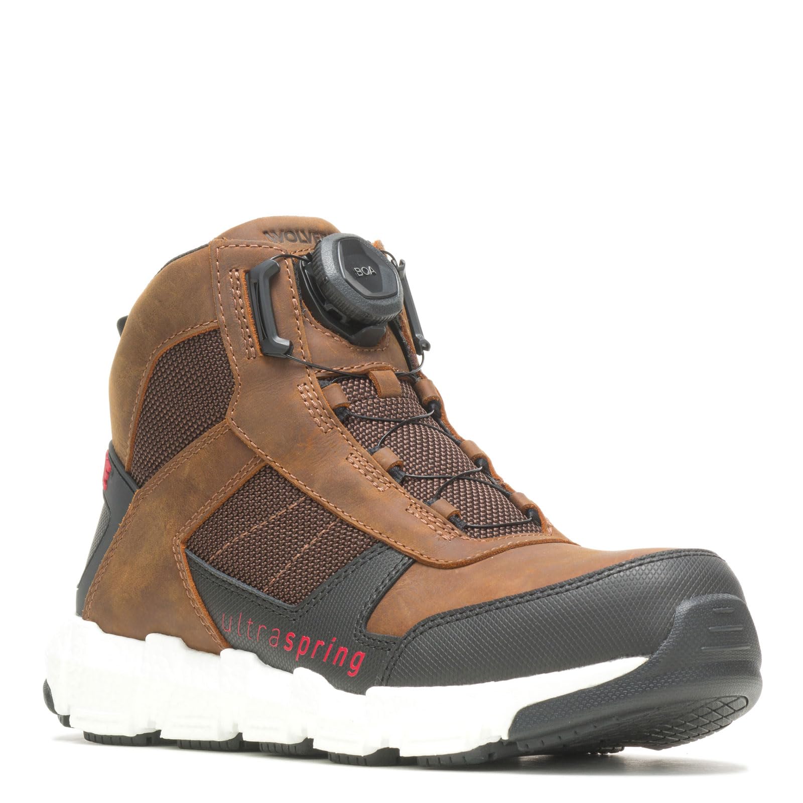 Wolverine Men's Rev UltraSpring DuraShocks BOA Industrial Boot, Brown, 9