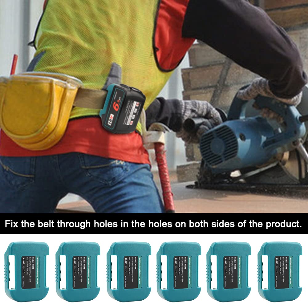 TENMOER 6 Pack Battery Storage Rack Battery Holder Case Compatible with Makita/Bosch 18V Battery Wall Mount