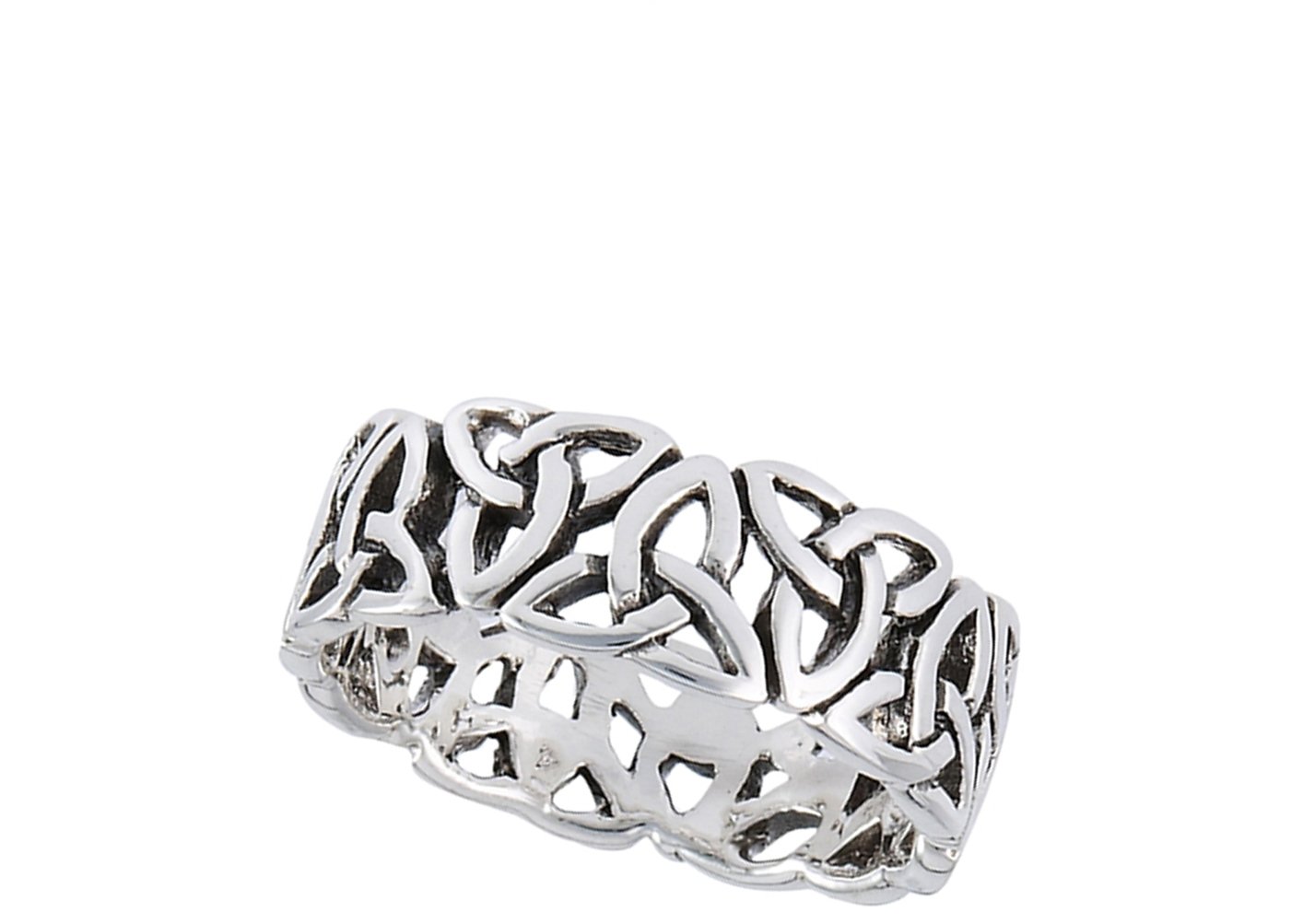 Oxidized Celtic Eternity Wedding Knot Ring .925 Sterling Silver Band Size 8